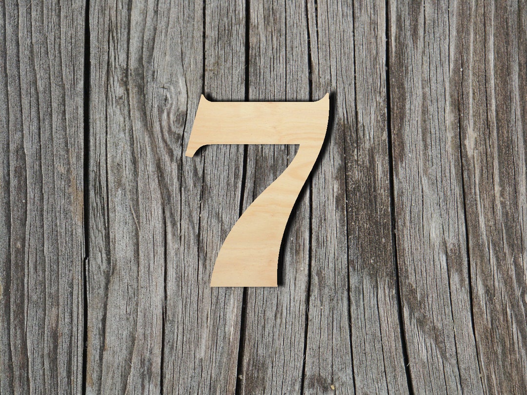 Seven - Numbers - Type 2 - Laser Cut Unfinished Wood Cutout Shapes ...