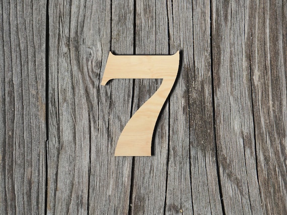 Seven Numbers Type 2 Laser Cut Unfinished Wood Cutout | Etsy
