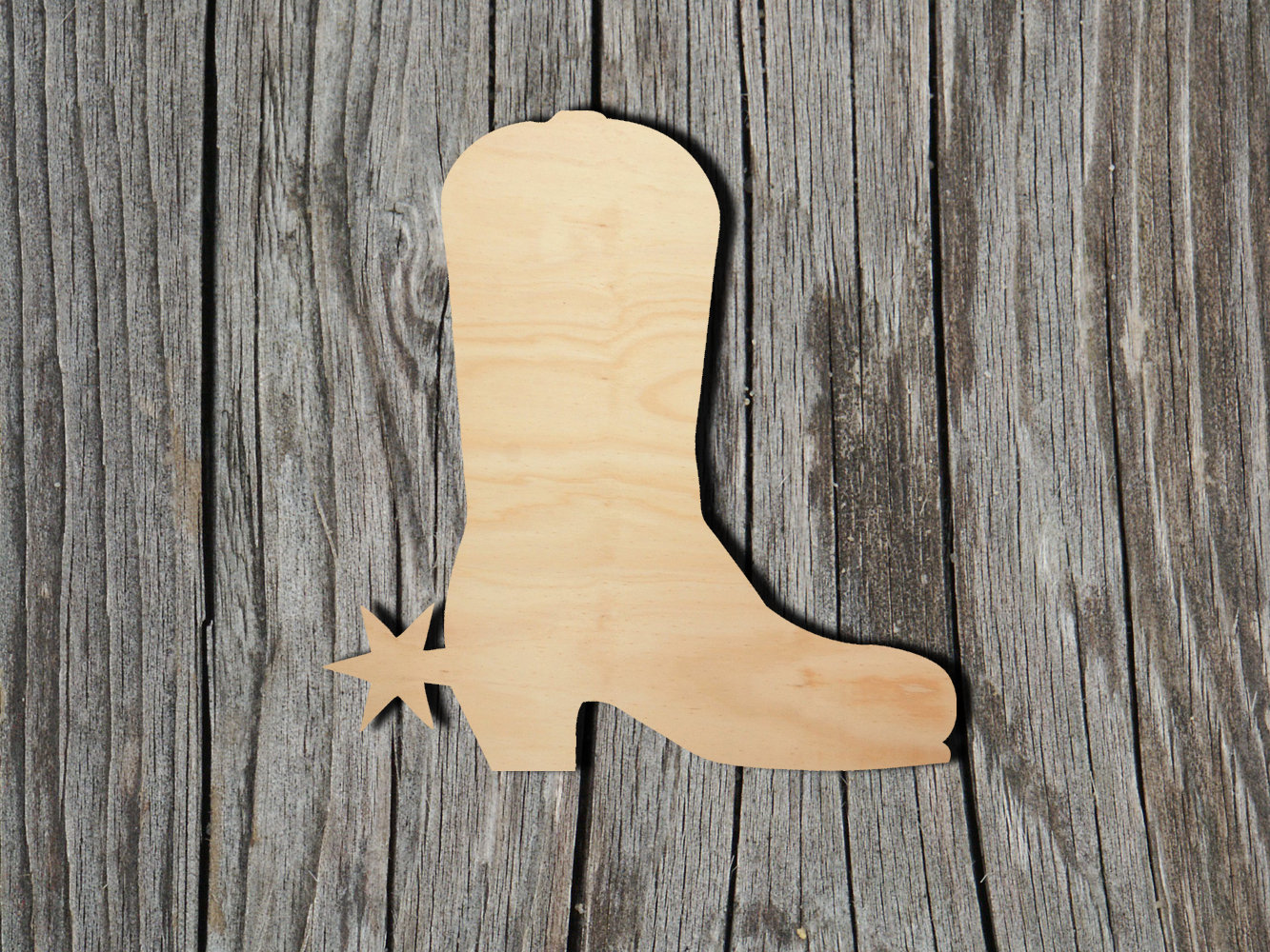 Cowboy Boot Shape - Laser Cut Unfinished Wood Cutout Shapes - Always ...