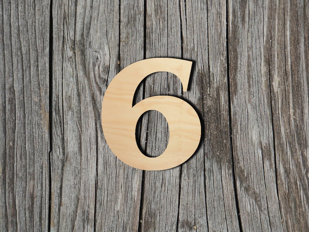 Six - Numbers - Type 2 - Laser Cut Unfinished Wood Cutout Shapes ...