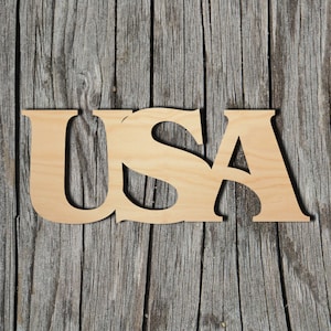USA Sign - Laser Cut Unfinished Wood Cutout Shapes - Always Check Sizes ...