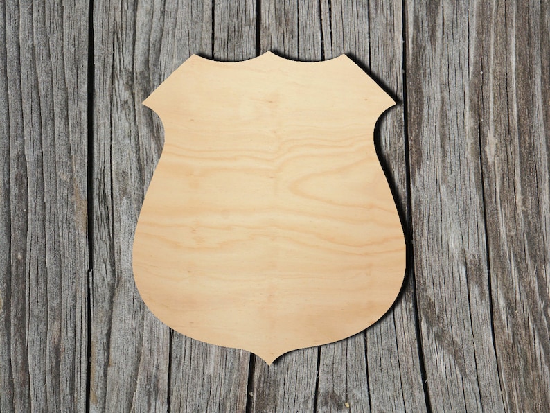 Police Badge Laser Cut Unfinished Wood Cutout Shapes - Etsy
