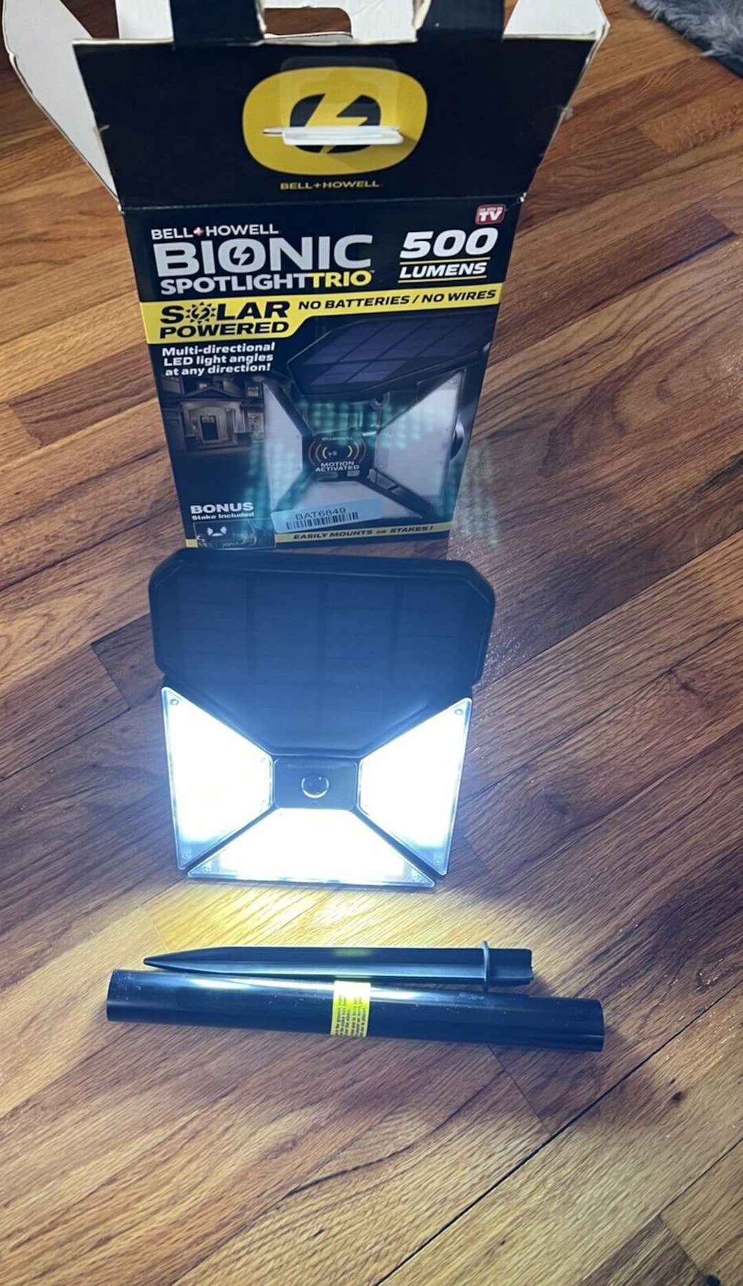 Bell Howell Bionic Spotlight Trio Solar Powered Motion Sensor Lights ...