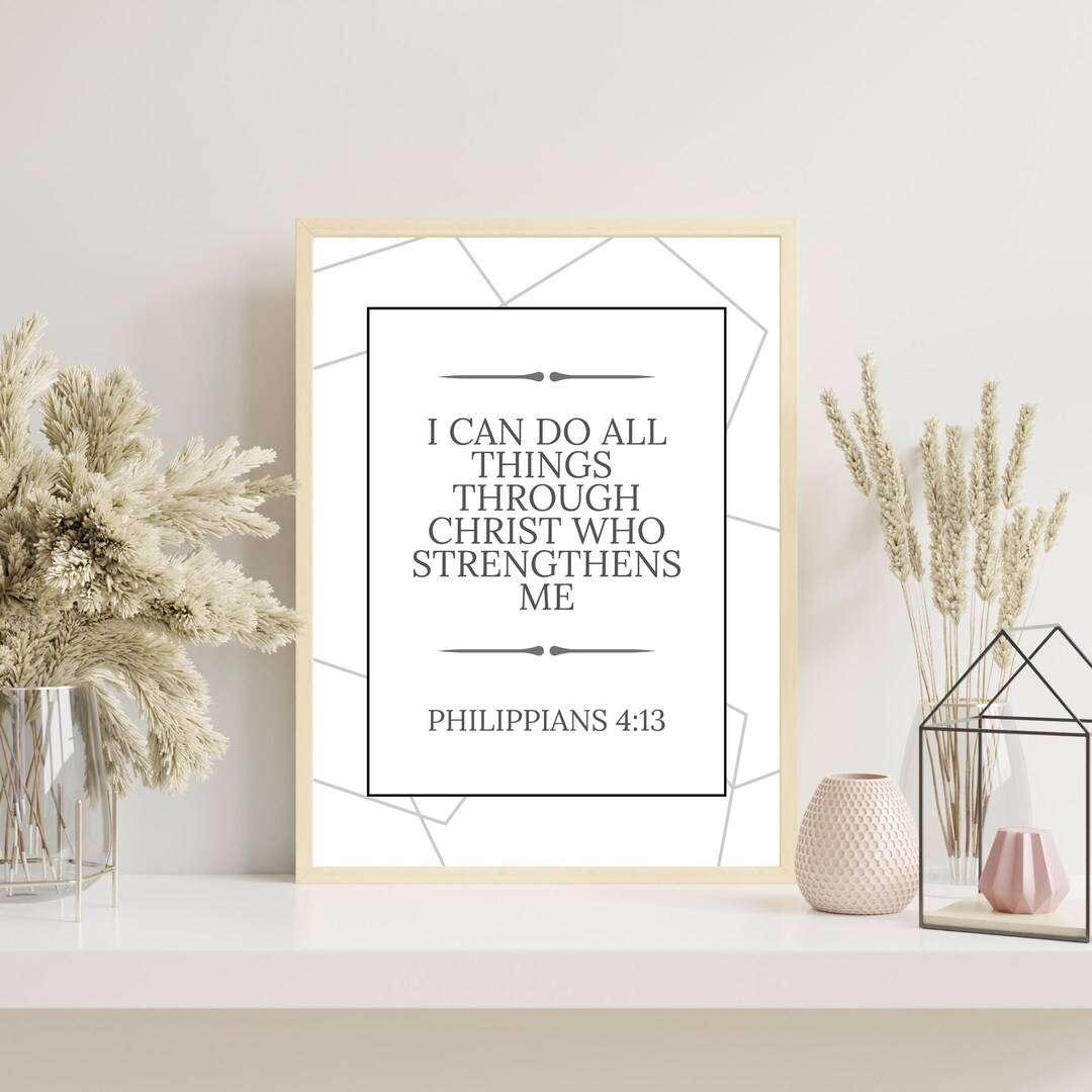 Philippians 4:13 Wall Art Print, I Can Do All Things Through Christ ...
