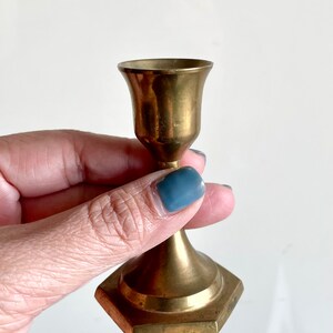 Vintage Short Brass Candleholder Pair / Set of 2 Small Brass Taper ...