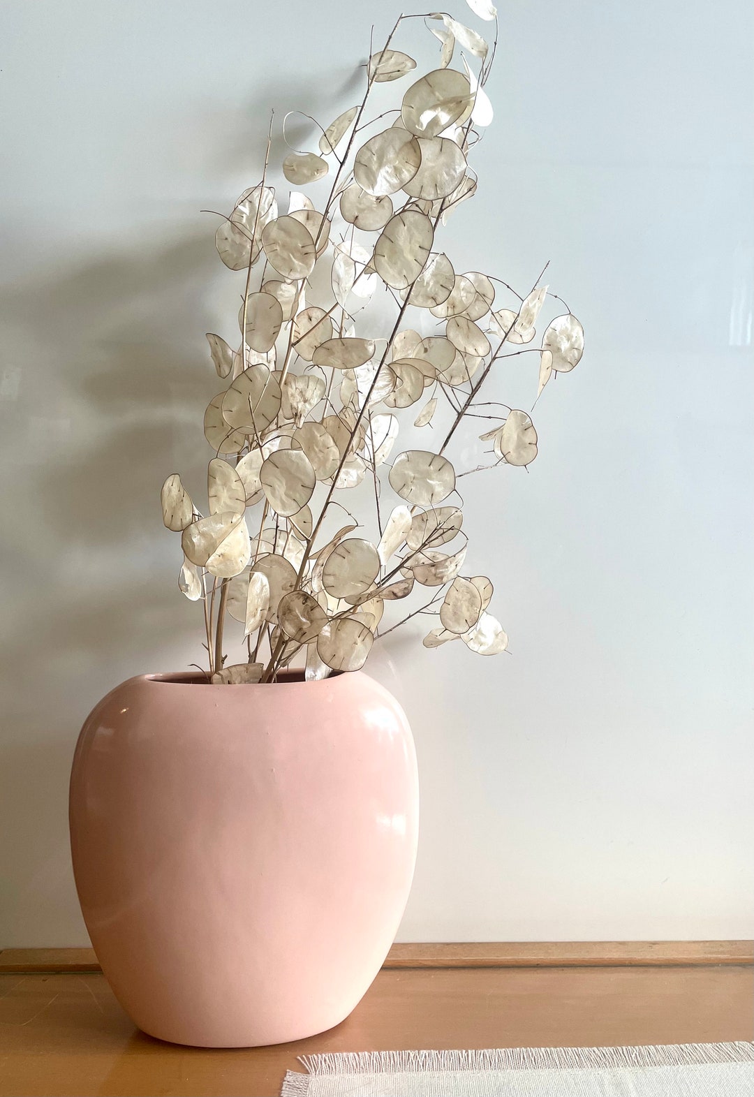 Vintage Glazed Pink Art Deco Vase / Handmade Ceramic Flower Vase ...