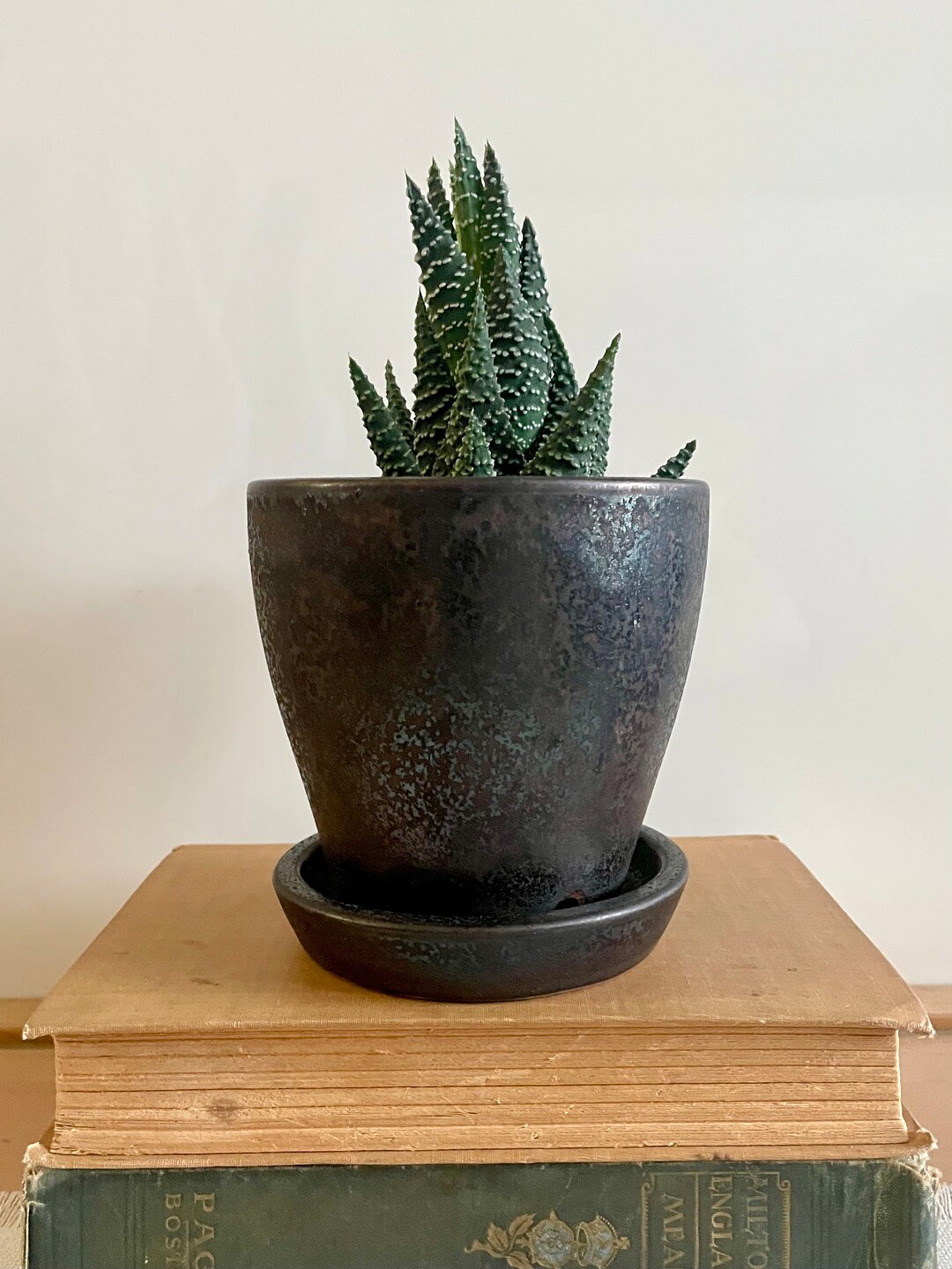 Vintage Handmade Ceramic Planter With Drainage Hole/glazed Speckled ...