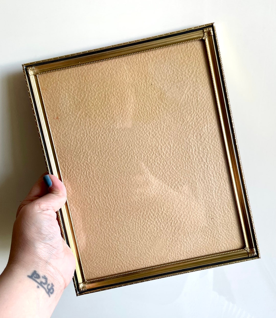 Vintage Heavy Metal Glass Photo Frame/ Ornate Etched Gold Metal Wall ...