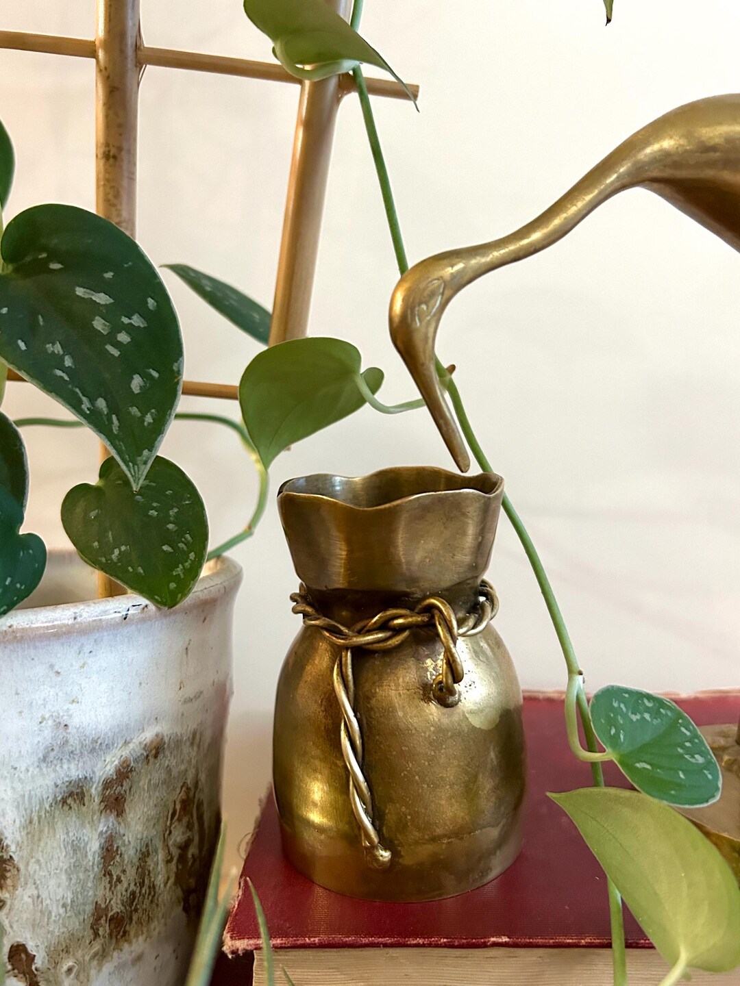 Vintage Solid Brass Bag Pot Decor/handmade in India Brass Sack With ...