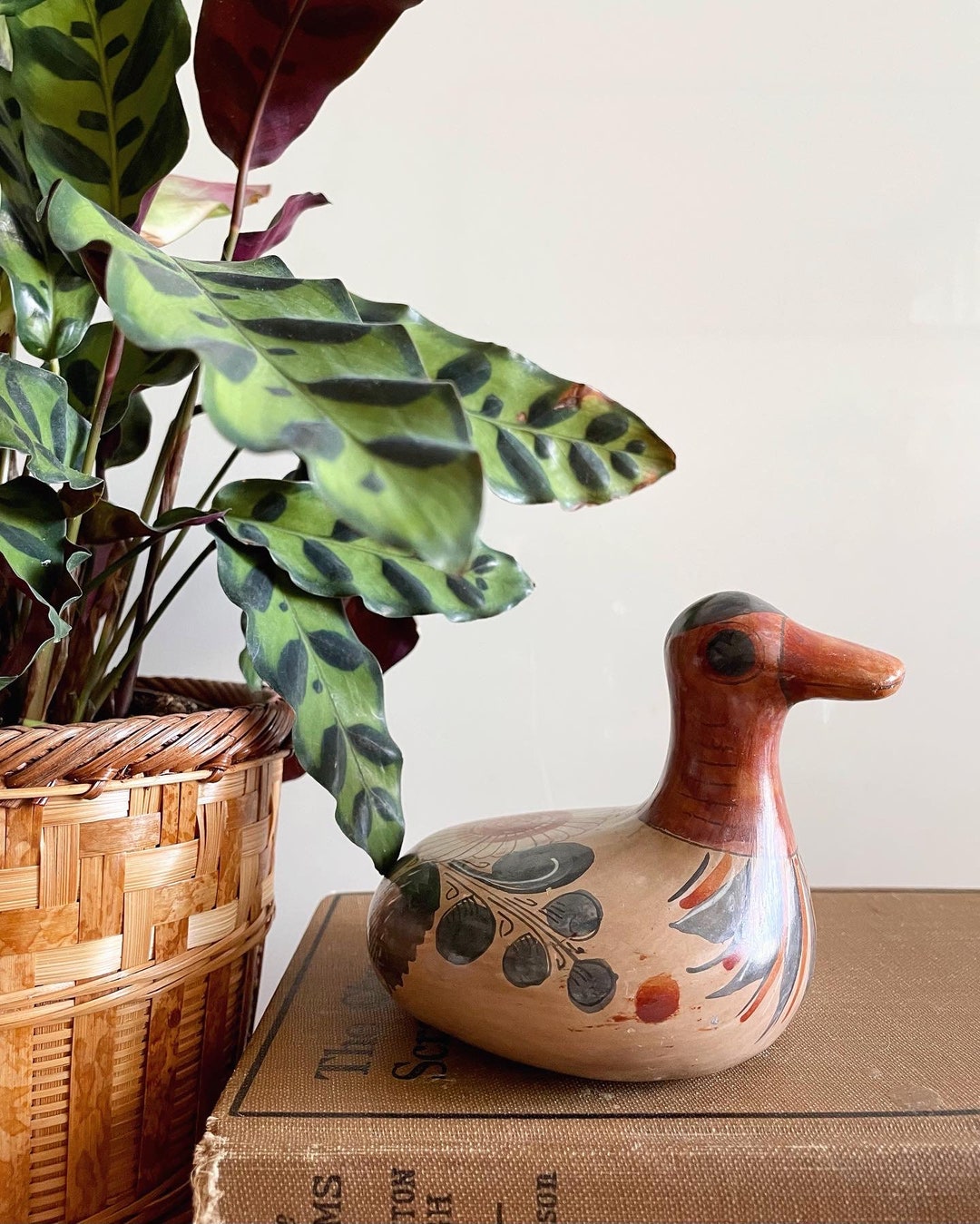 Vintage Tonala Mexican Duck Figurine / Adorable Ceramic Handpainted ...
