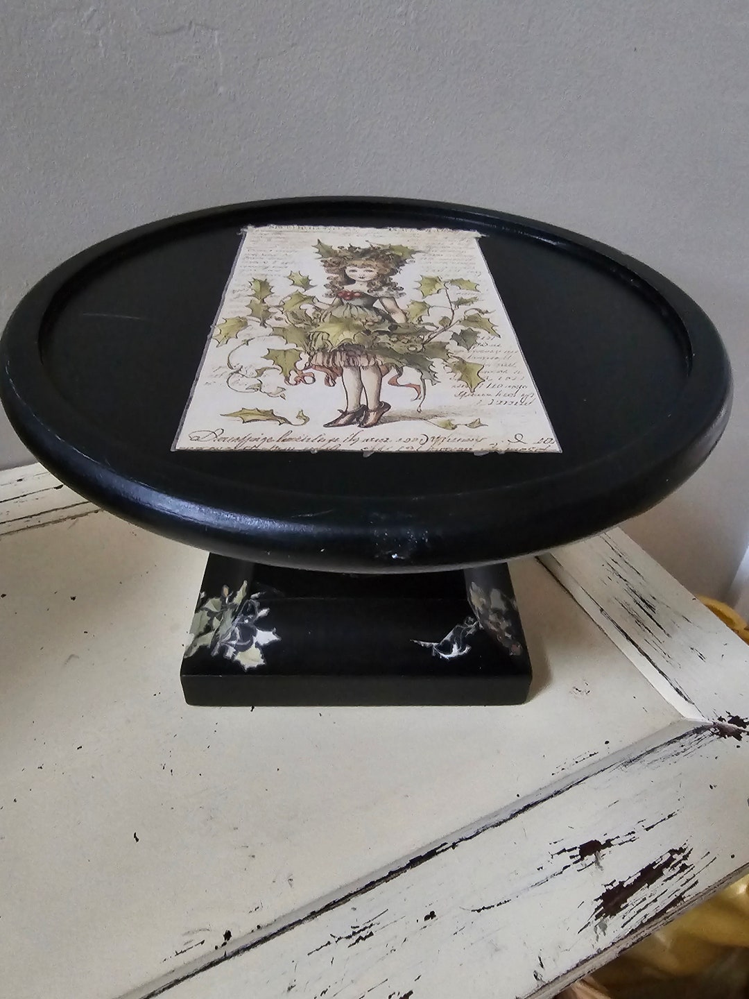 Wooden Fairy Cake Stand Floral Home Kitchen Decor Winter Fairy ...