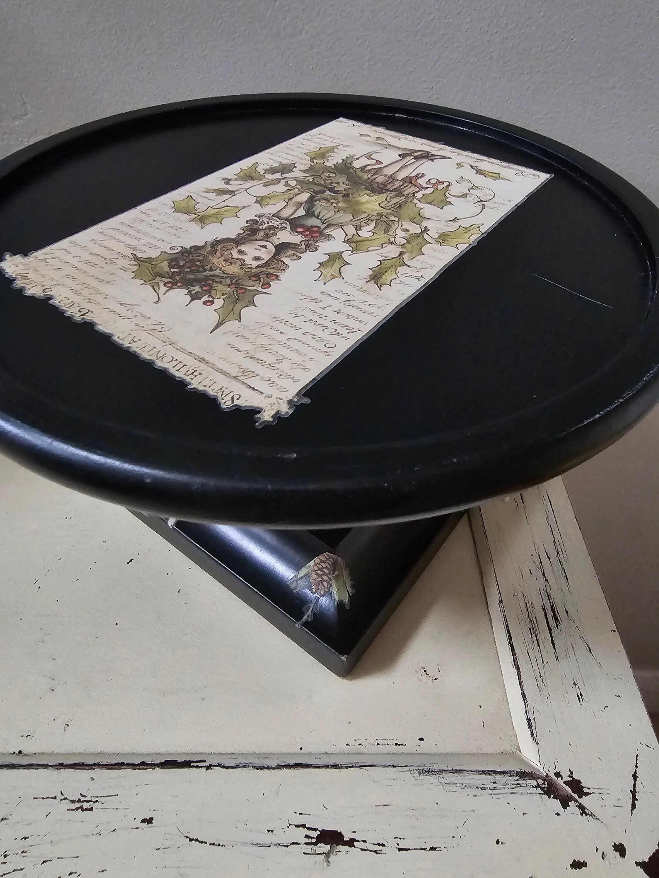 Wooden Fairy Cake Stand Floral Home Kitchen Decor Winter Fairy ...