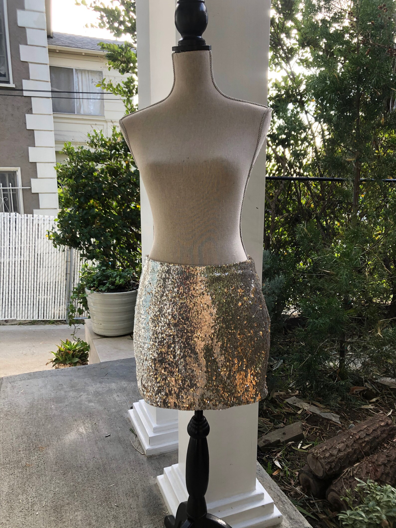 Sans Souci Silver and Gold Sequin Mini Skirt Super Sparkly - Etsy