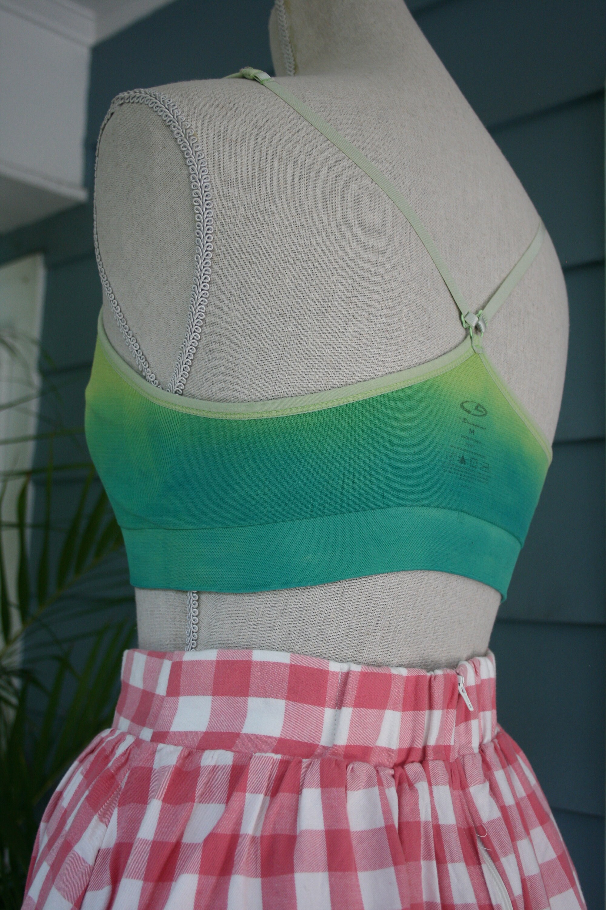 Vintage Green Ombré Midriff Sport Bra Top - Etsy