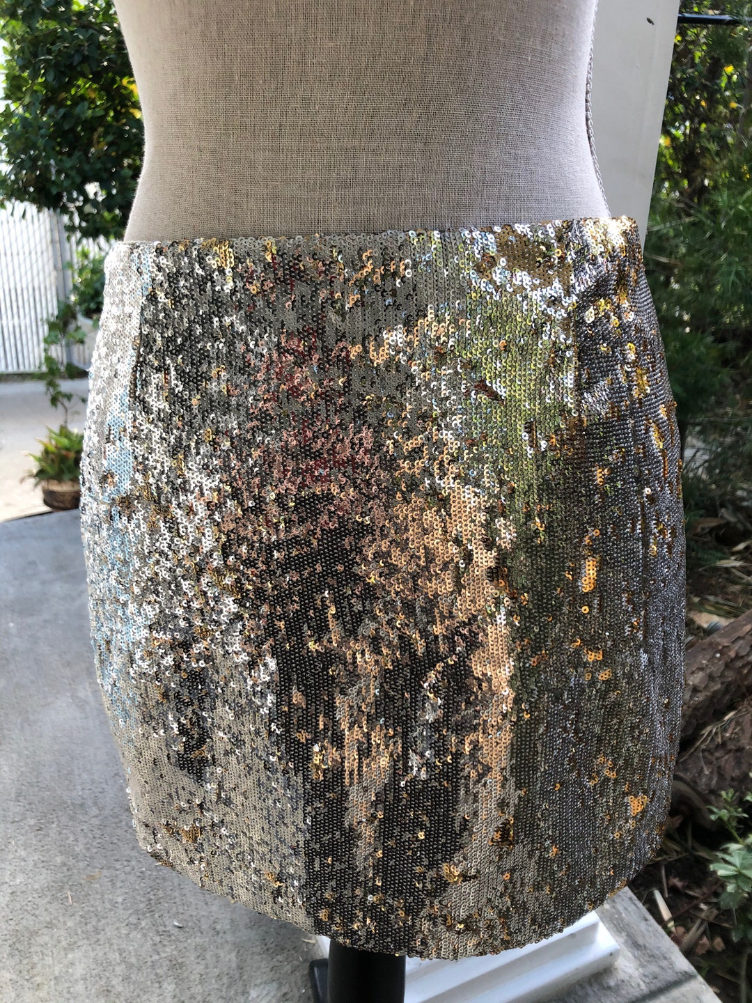 Sans Souci Silver and Gold Sequin Mini Skirt Super Sparkly - Etsy