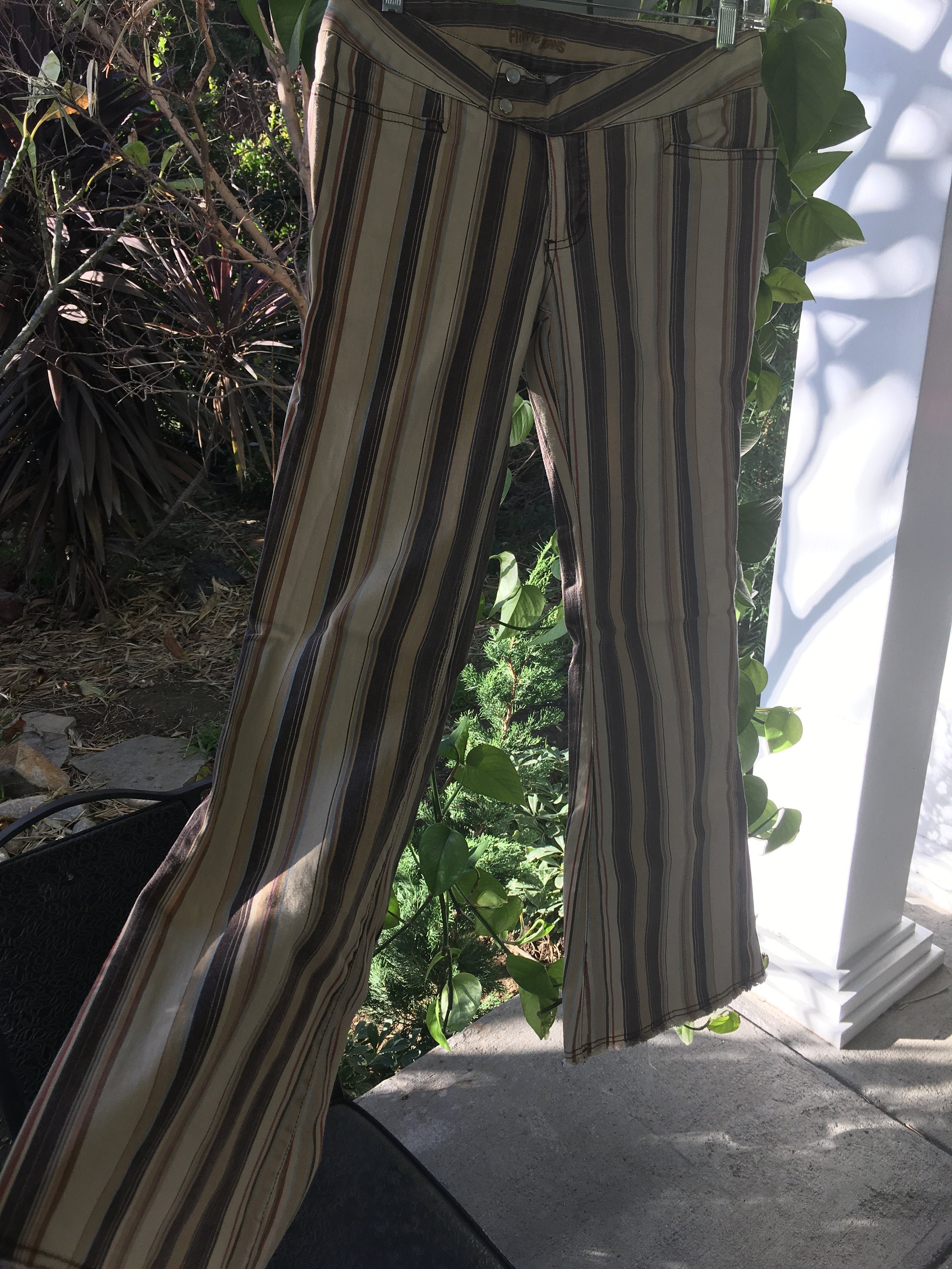 Low Rise Striped 'hippie Jeans' - Etsy