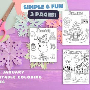 Winter Fun Kids Coloring Pack | January Bundle | Snowman Winter Theme ...