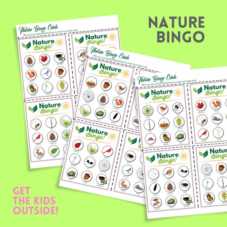 Nature Scavenger Hunt Bingo - Educational Outdoor Games for Family ...