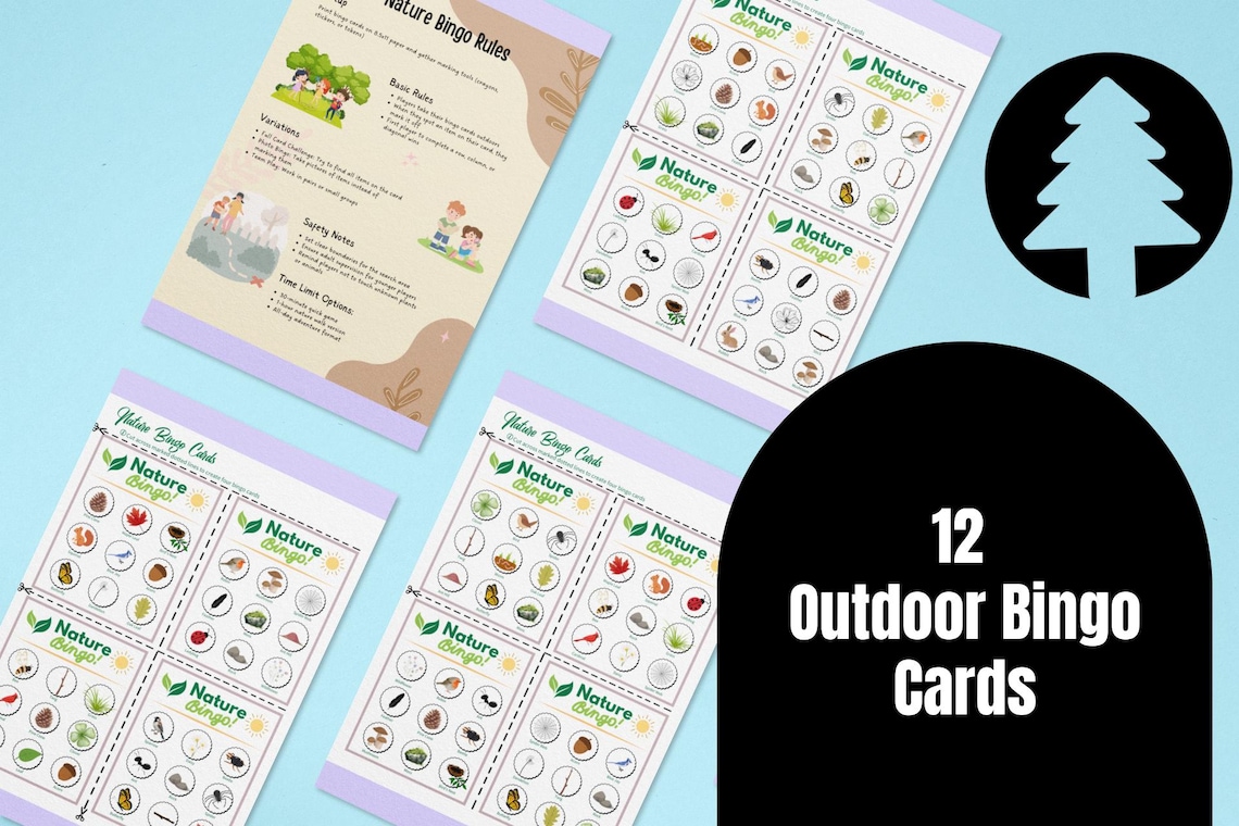 Nature Scavenger Hunt Bingo - Educational Outdoor Games for Family ...