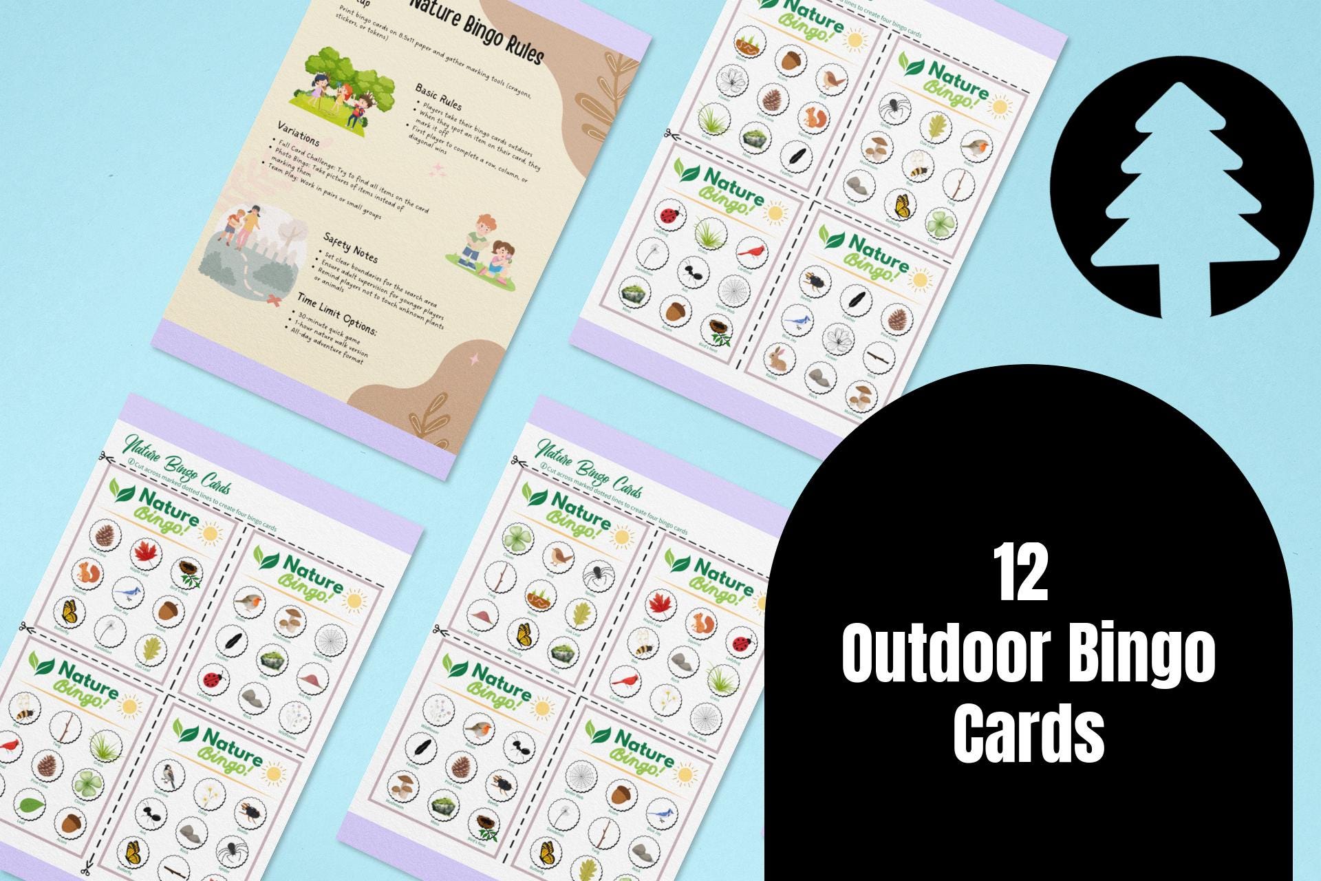 Nature Scavenger Hunt Bingo - Educational Outdoor Games for Family ...