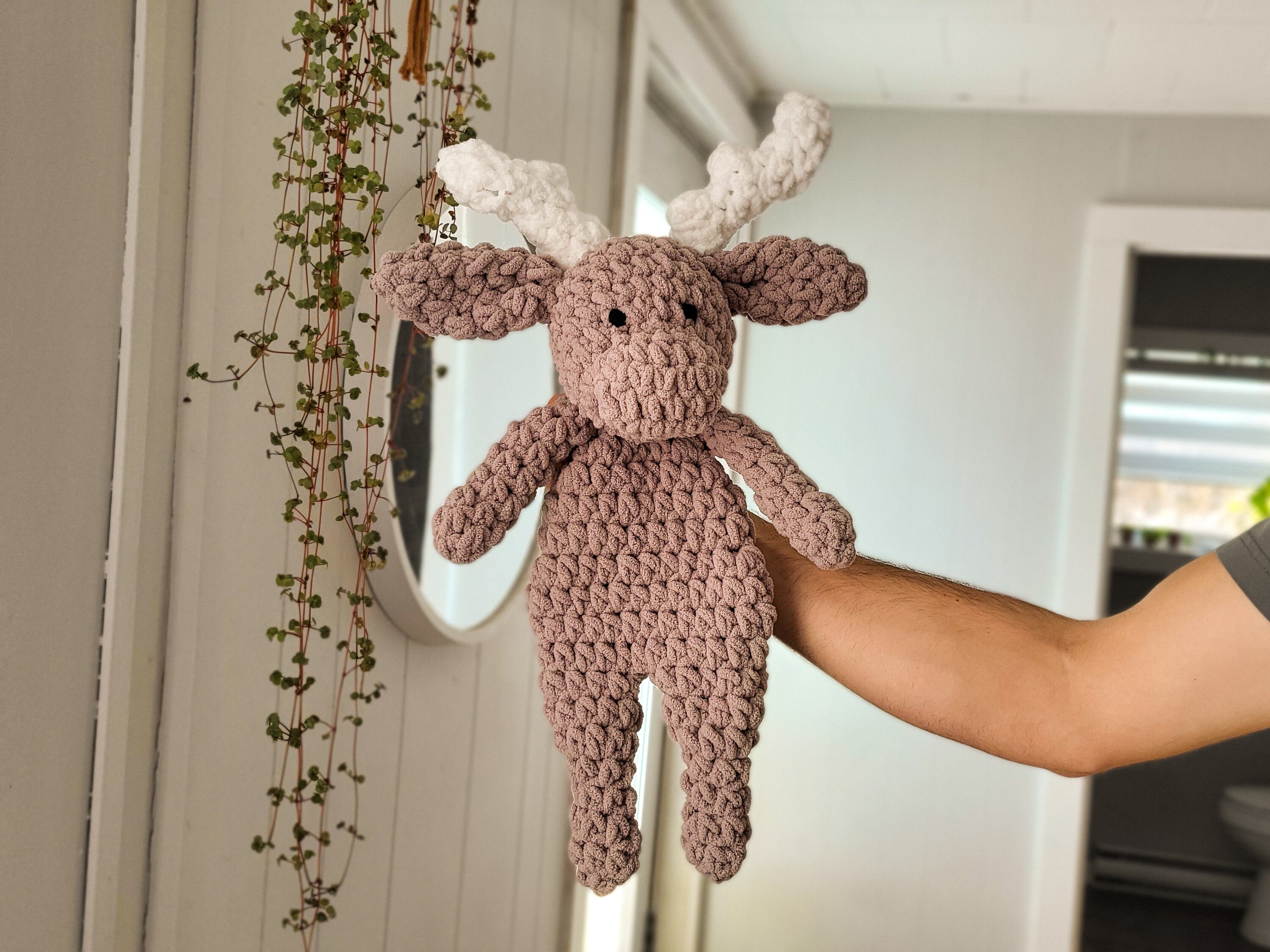 PATTERN : Crochet Moose Snuggler Moose Plushie Stuffed Animal Chenille ...