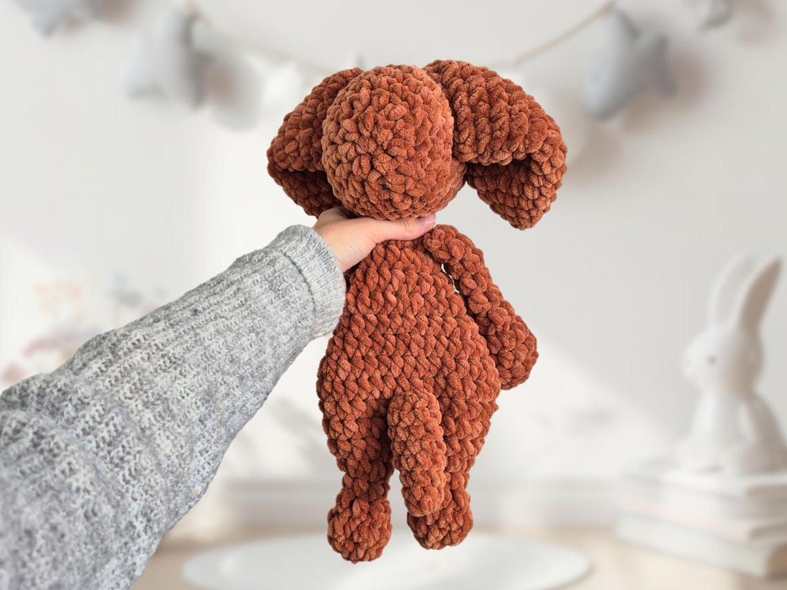PATTERN : Crochet Puppy Snuggler - Puppy Dog Plushie Stuffed Animal ...