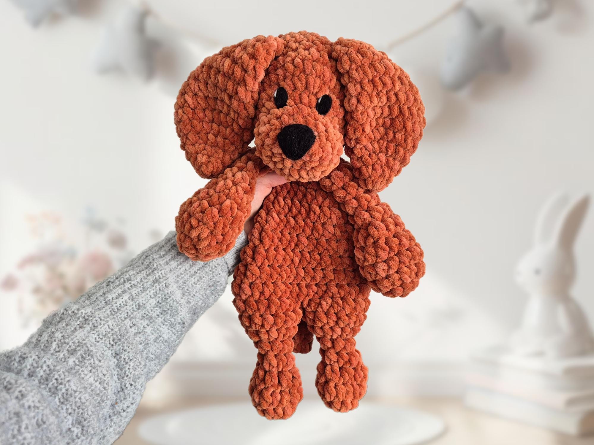 PATTERN : Crochet Puppy Snuggler - Puppy Dog Plushie Stuffed Animal ...