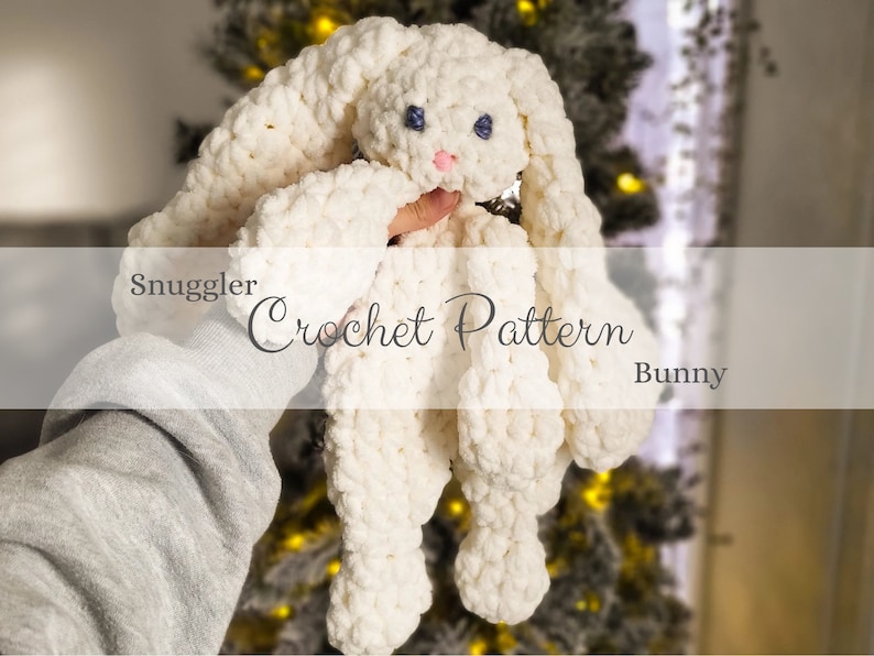 PATTERN : Crochet Bunny Snuggler - Rabbit Plushie Stuffed Animal ...