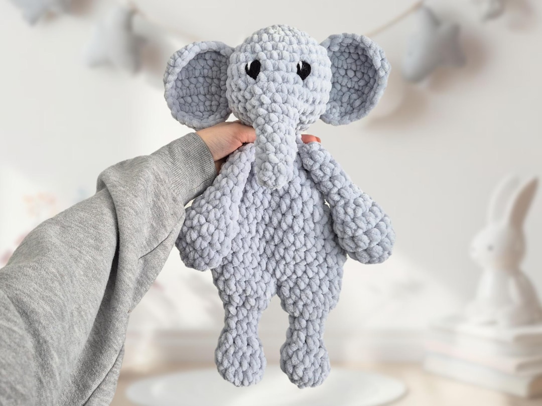PATTERN : Crochet Elephant Snuggler, Elephant Crochet Pattern, Chenille ...