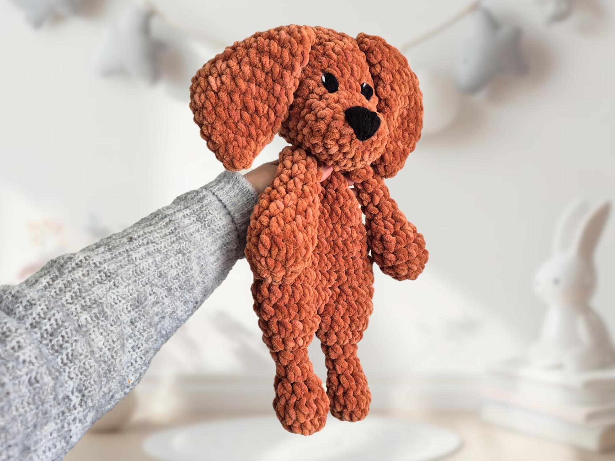 PATTERN : Crochet Puppy Snuggler - Puppy Dog Plushie Stuffed Animal ...