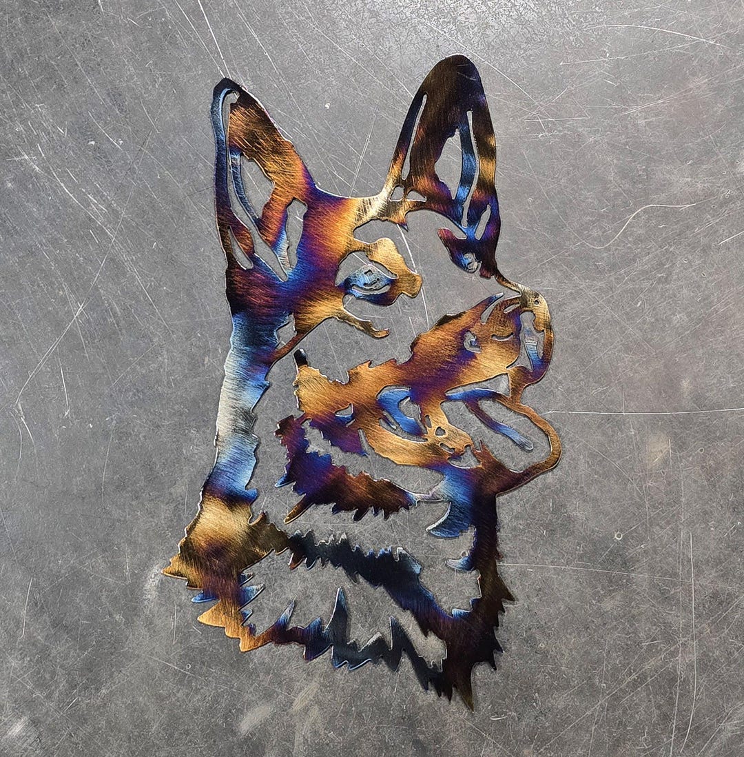 German Shepherd #1 Metal Art (8") | Custom Dog Wall Decor or Gift | Pet ...