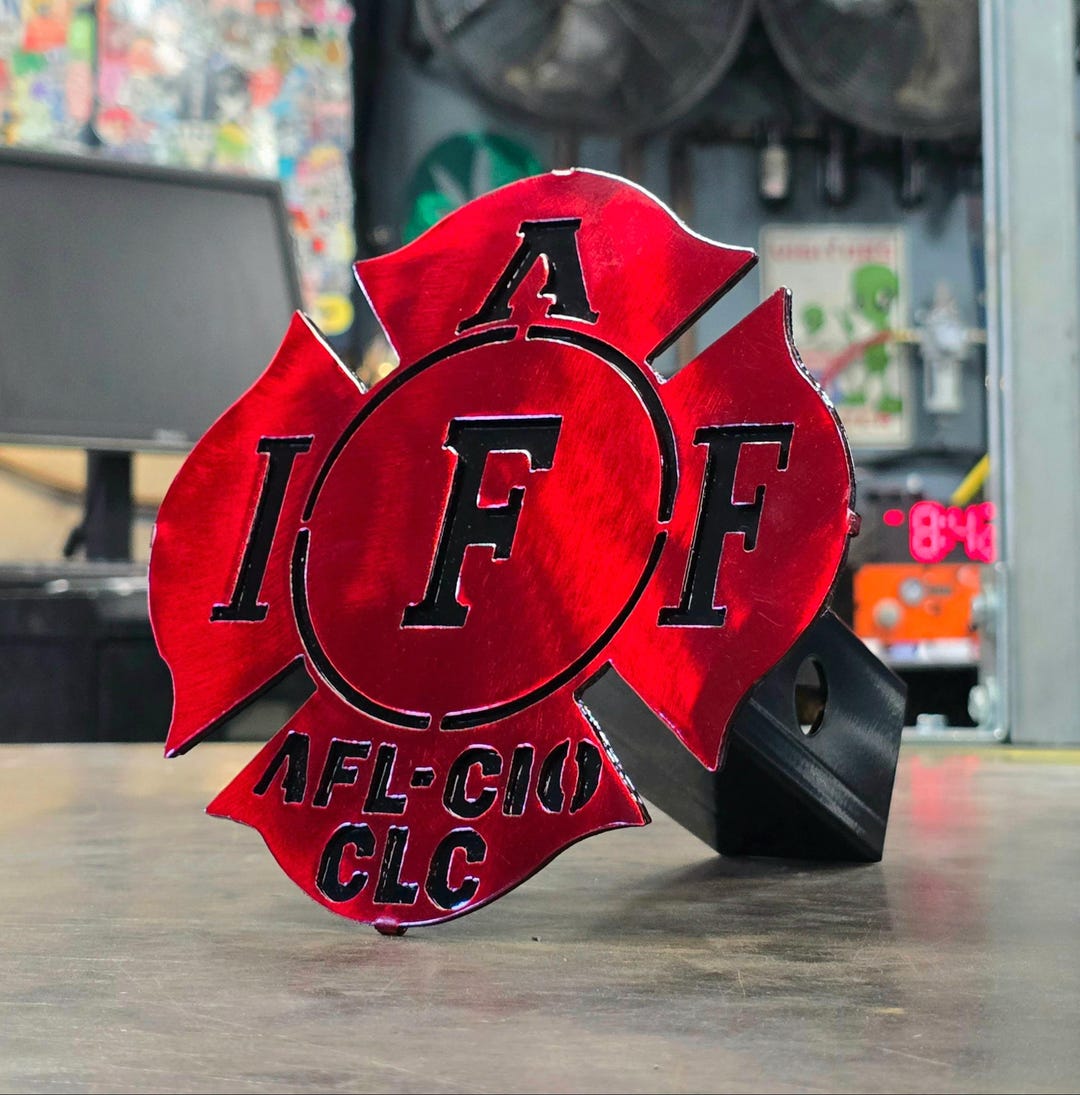 IAFF Firefighter Hitch Cover | Custom Metal Trailer Hitch Insert for 2 ...