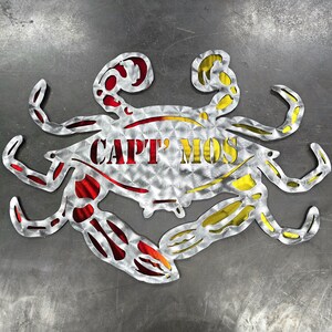 Personalized Blue Crab Metal Sign | Custom Name & Address Sign ...