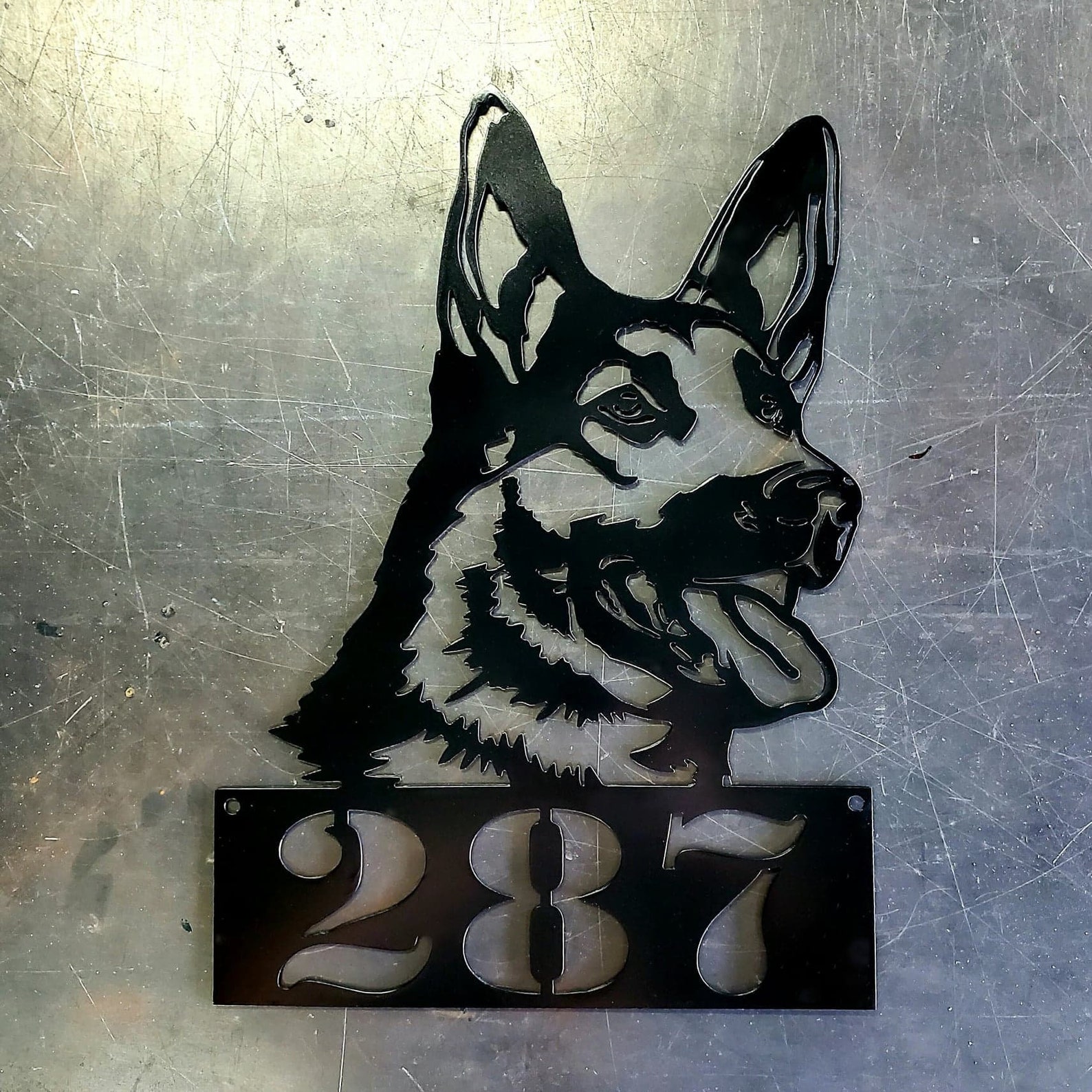 German Shepherd Metal Art 1 Address or Name Sign - Etsy