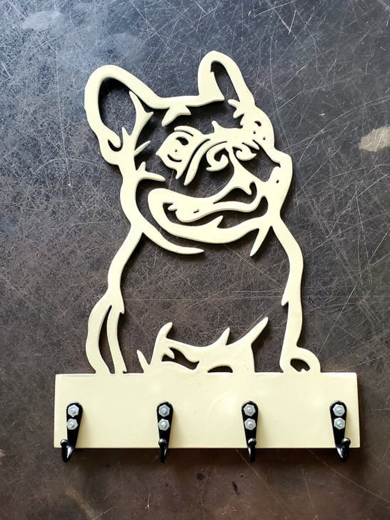 Custom French Bulldog Wall Hanger With Hooks Metal Art | Etsy