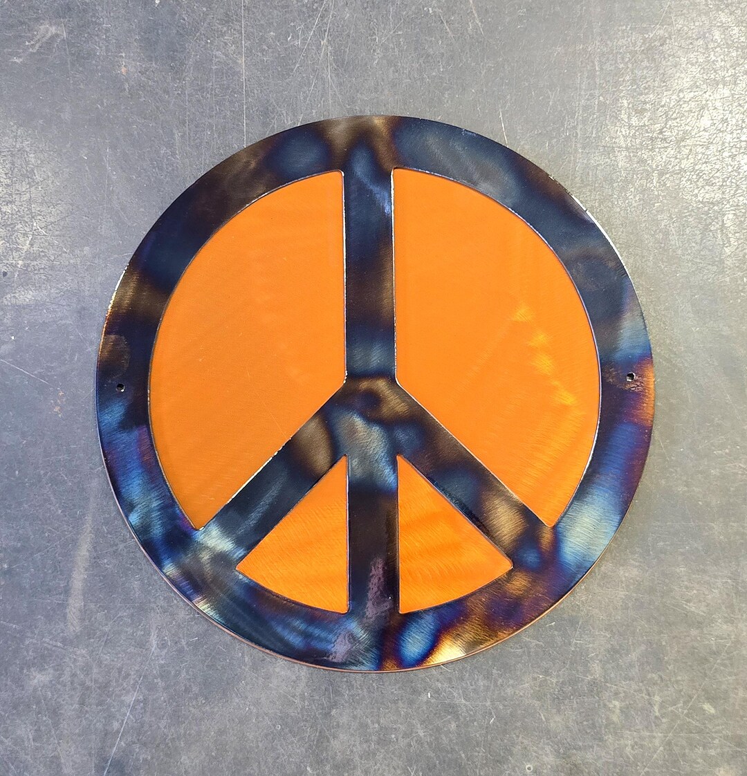 Peace Sign Metal Art (12") | Metal Wall Art | Hippie Boho Home Decor ...