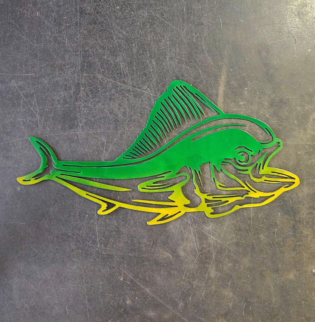 Mahi Mahi Metal Art (standard, 12") | Metal Wall Art | Fishing Decor ...
