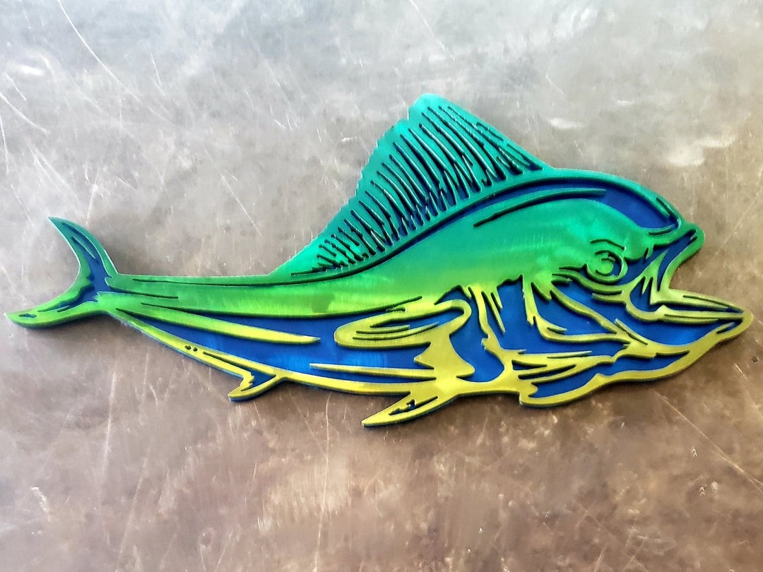 Mahi Mahi Metal Art (12") | Metal Wall Art | Fishing Decor for Cabin or Man Cave | Gift for ...