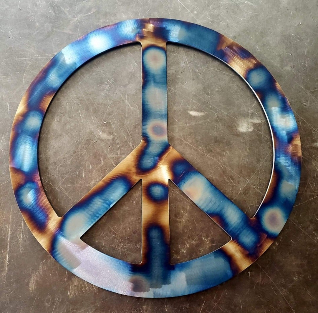 Peace Sign Metal Art (8") | Custom Peace Sign Wall Decor or Gift ...