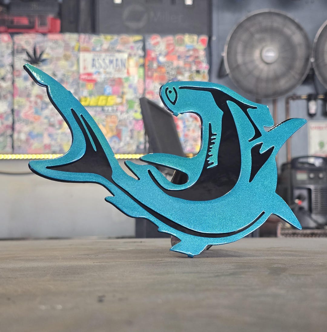 Hammerhead Shark Hitch Cover | Custom Metal Trailer Hitch Insert for 2 ...