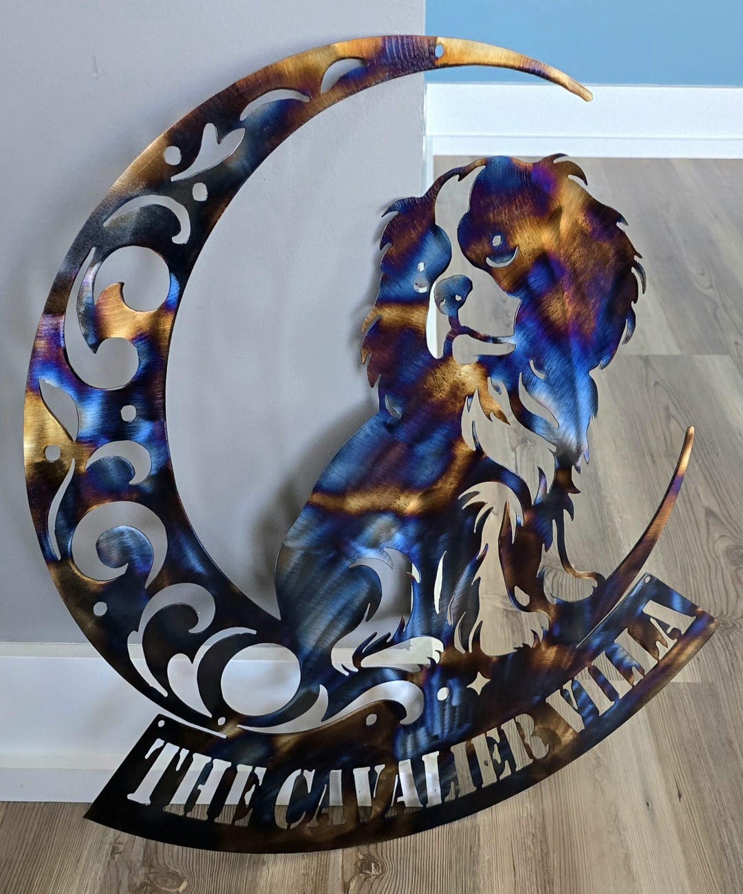 Cavalier King Charles 'on the Moon' Metal Art, Personalized (standard ...