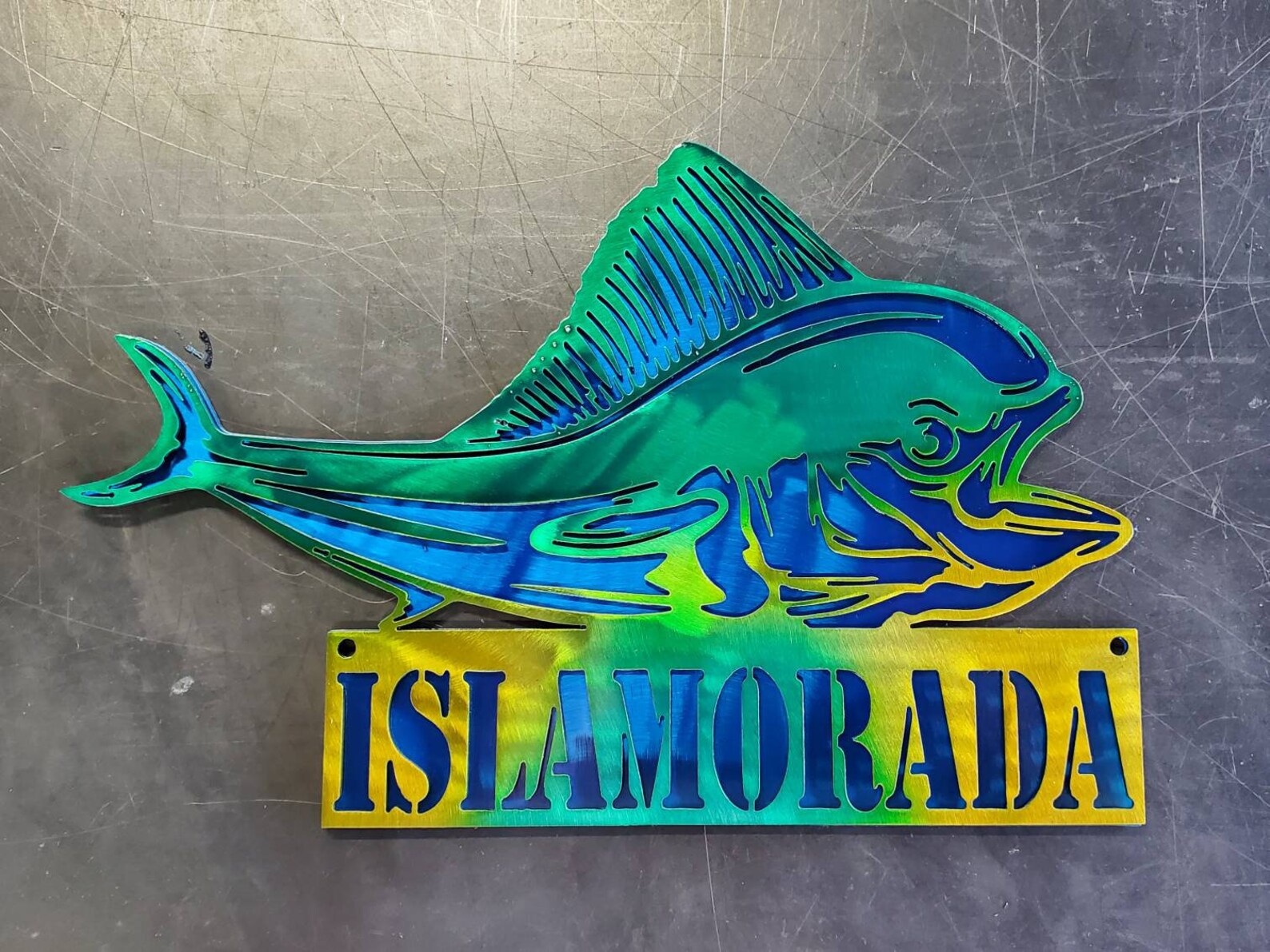 Custom Layered Mahi Name or Address Hanger Metal Art Front | Etsy
