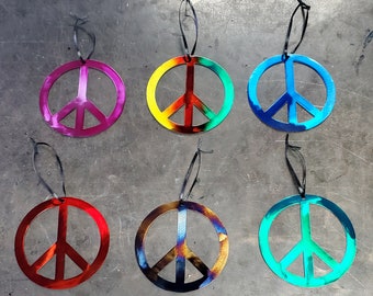 Red Metal Peace Sign - Etsy