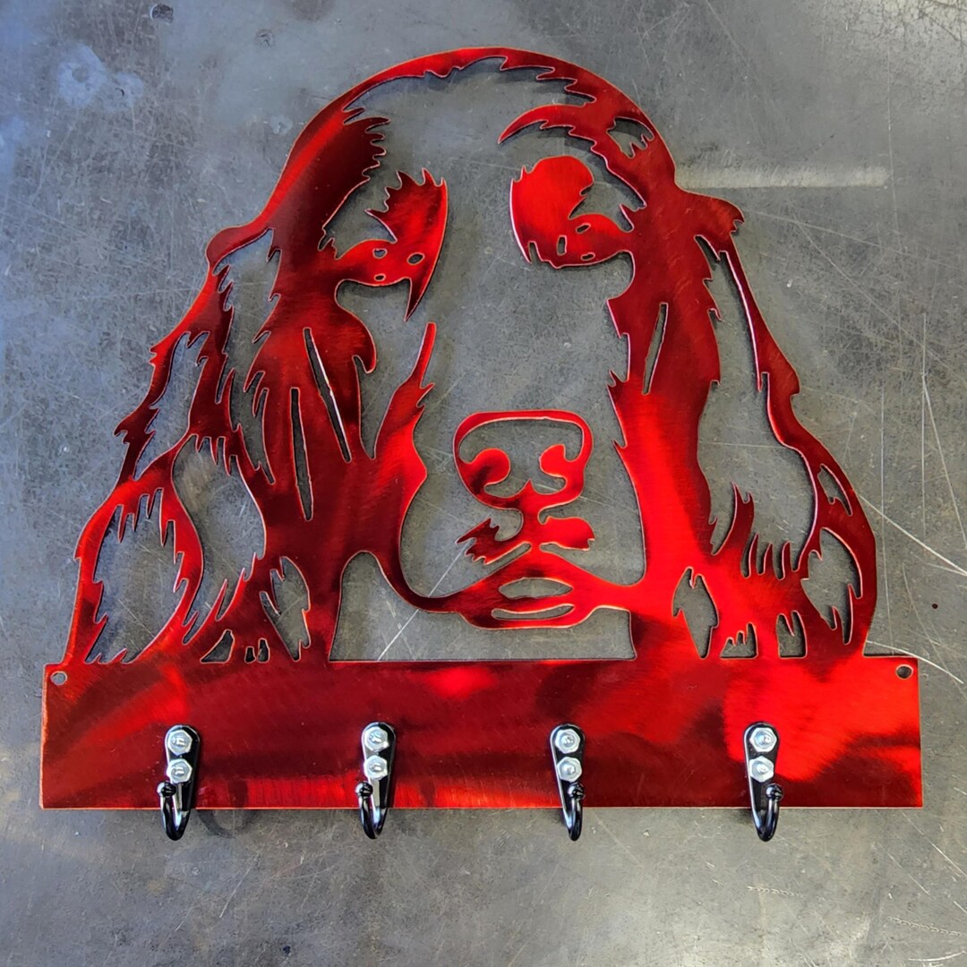 Irish Setter Metal Art Key & Leash Hanger (12") | Metal Wall Rack for ...