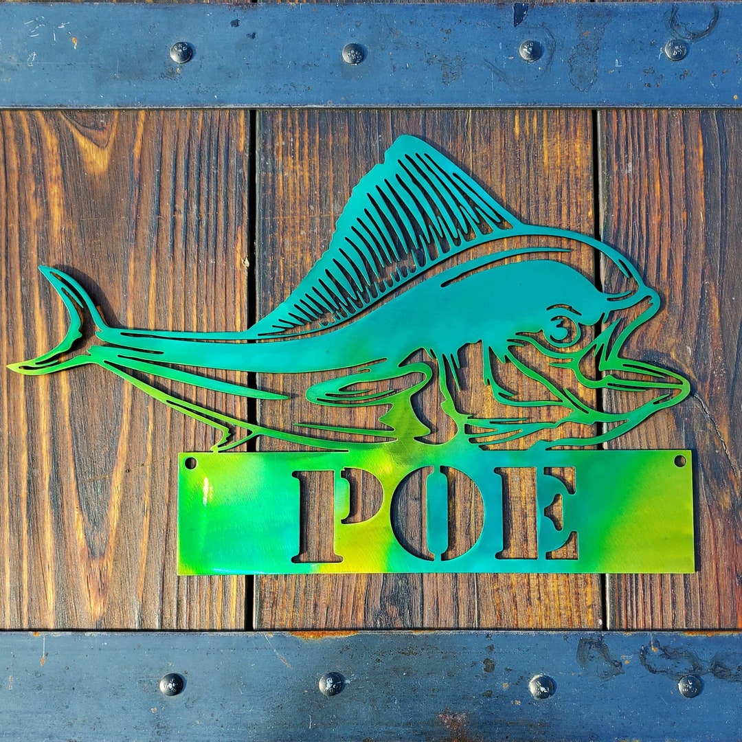Mahi Mahi Metal Art Name or Address Sign (12") - Etsy