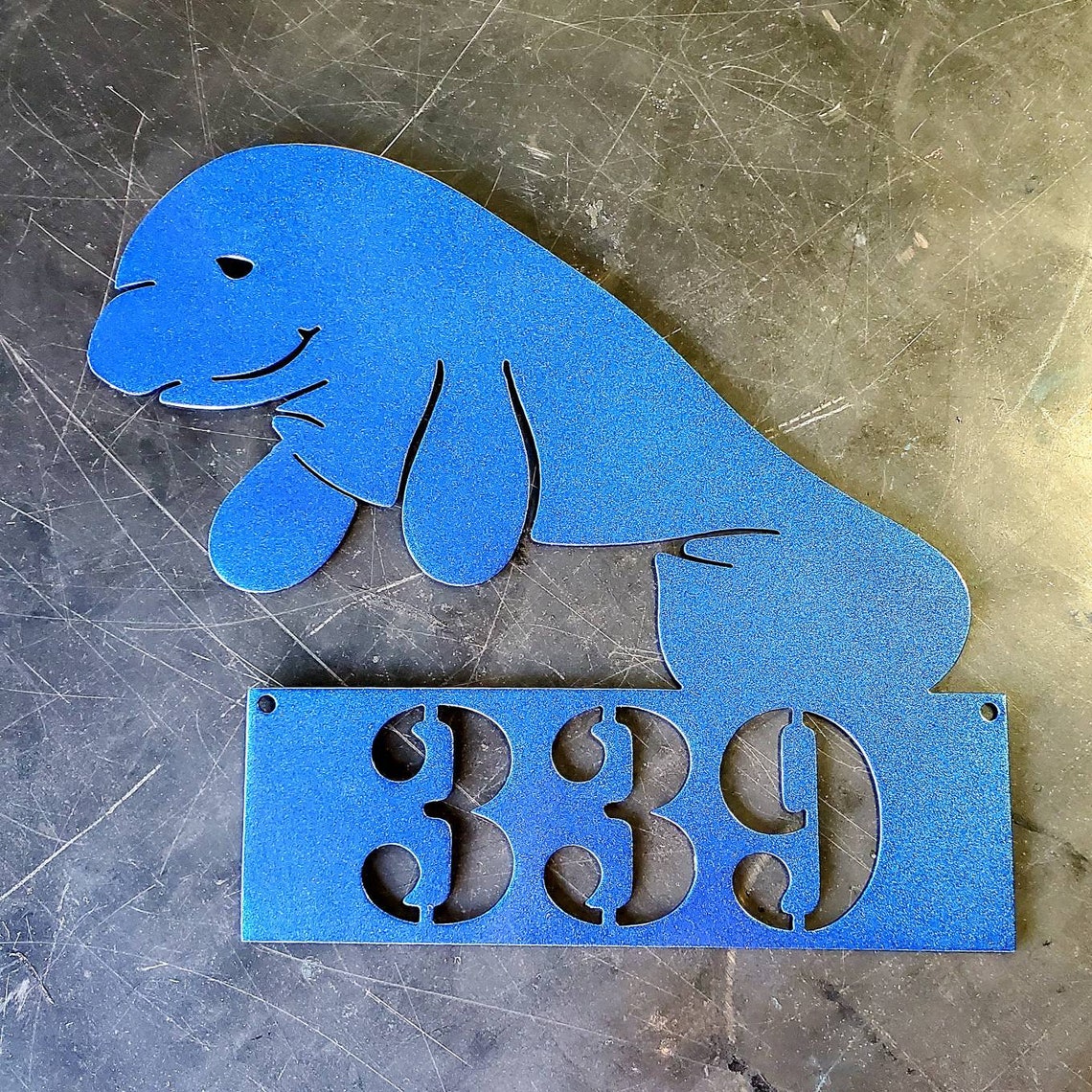 Custom Manatee House Number Hanger Metal Art Wall Art - Etsy