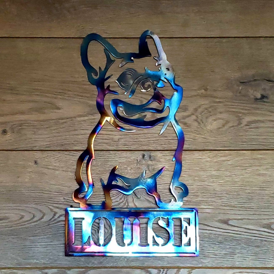 Custom French Bulldog House Number or Name Hanger Metal Art - Etsy