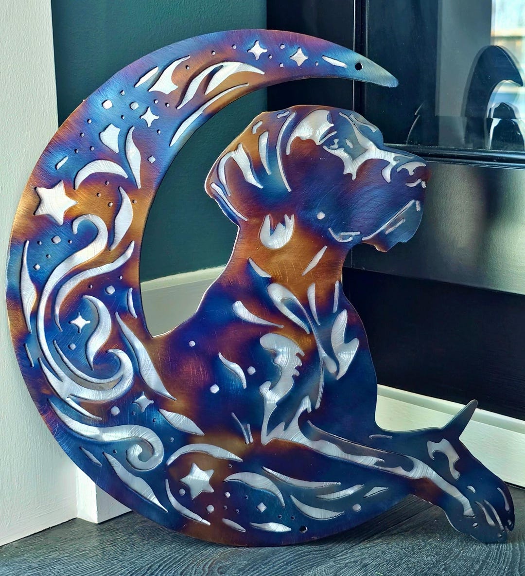 German Shorthaired Pointer 'on the Moon' Metal Art (with Backing, 12 ...