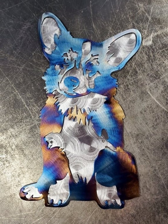 Docked Corgi Metal Art Layered - Etsy