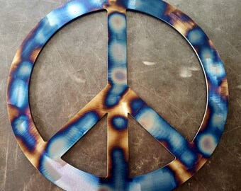 Peace Symbol Metal Wall Art - Etsy